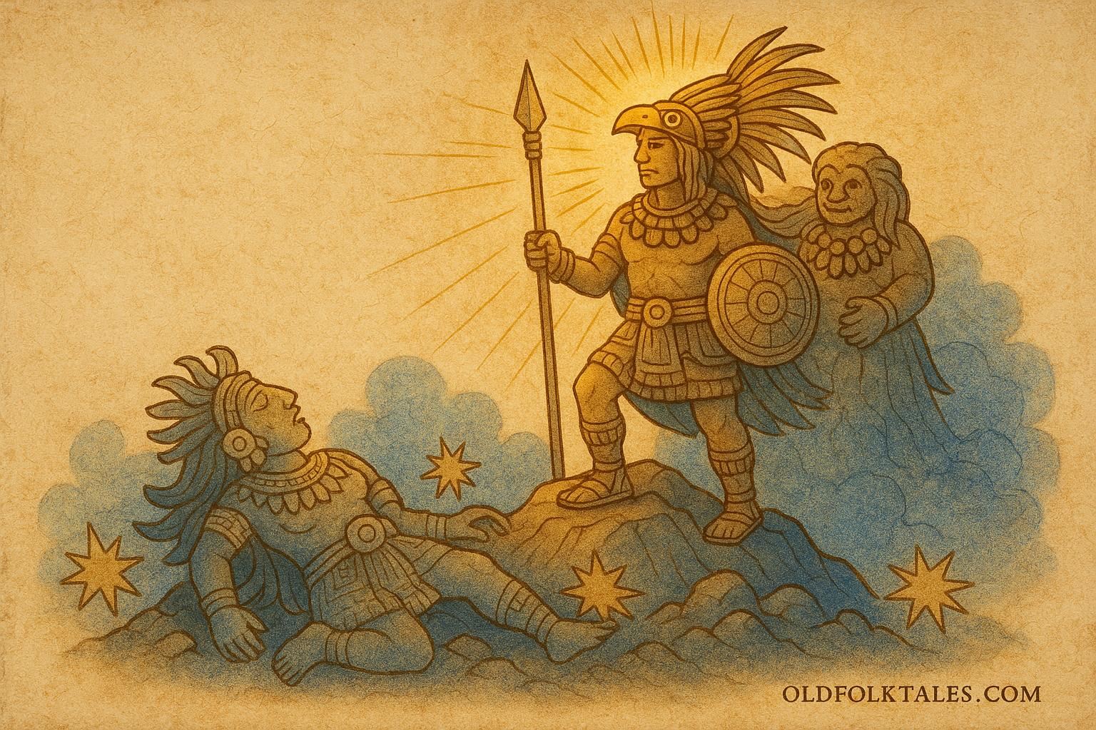 The Birth of Huitzilopochtli: Aztec Sun God Folktale